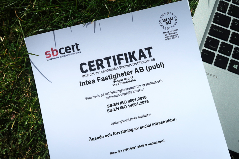 Intea certifierat inom miljö och kvalitet – Intea Fastigheter
